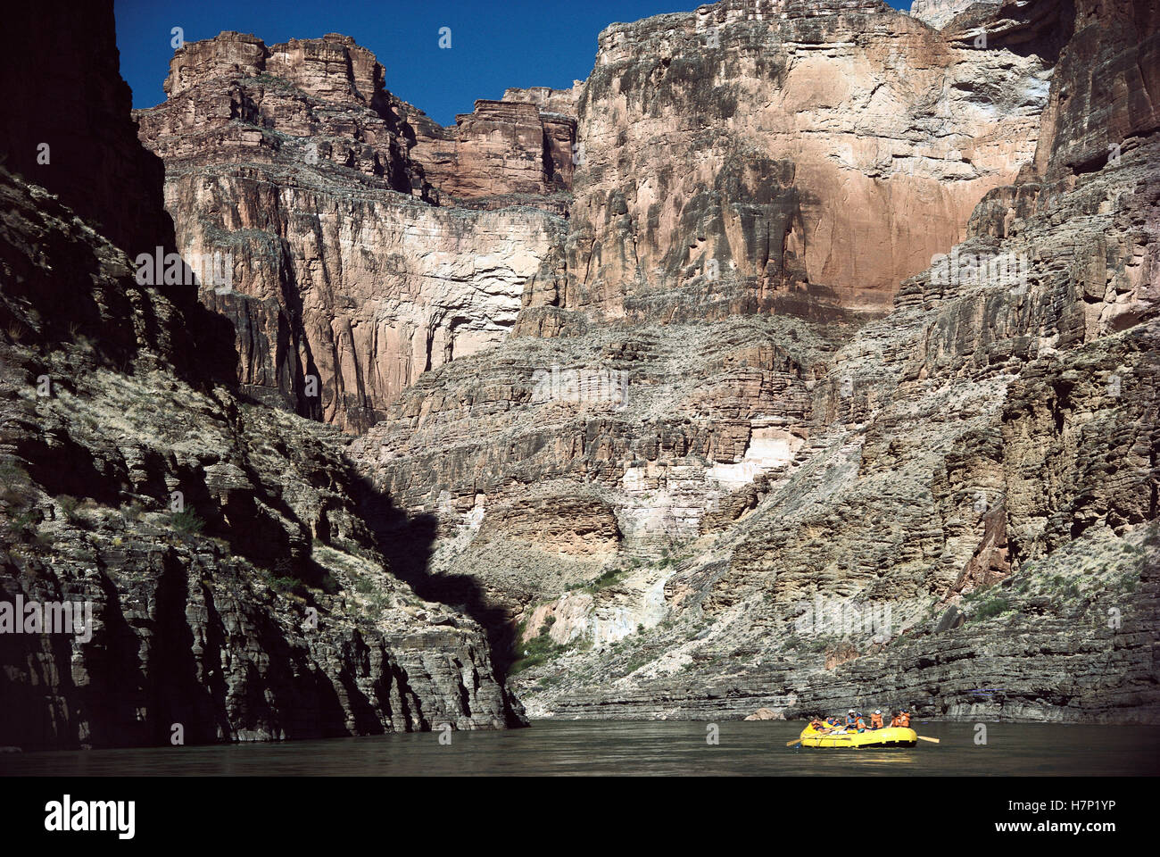 River rafters on the Colorado River, Grand Canyon National Park ...
