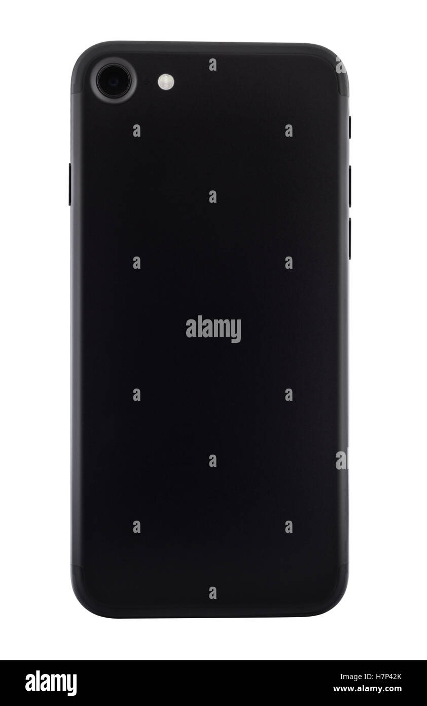 phone backside matte black color isolated on white background Stock ...