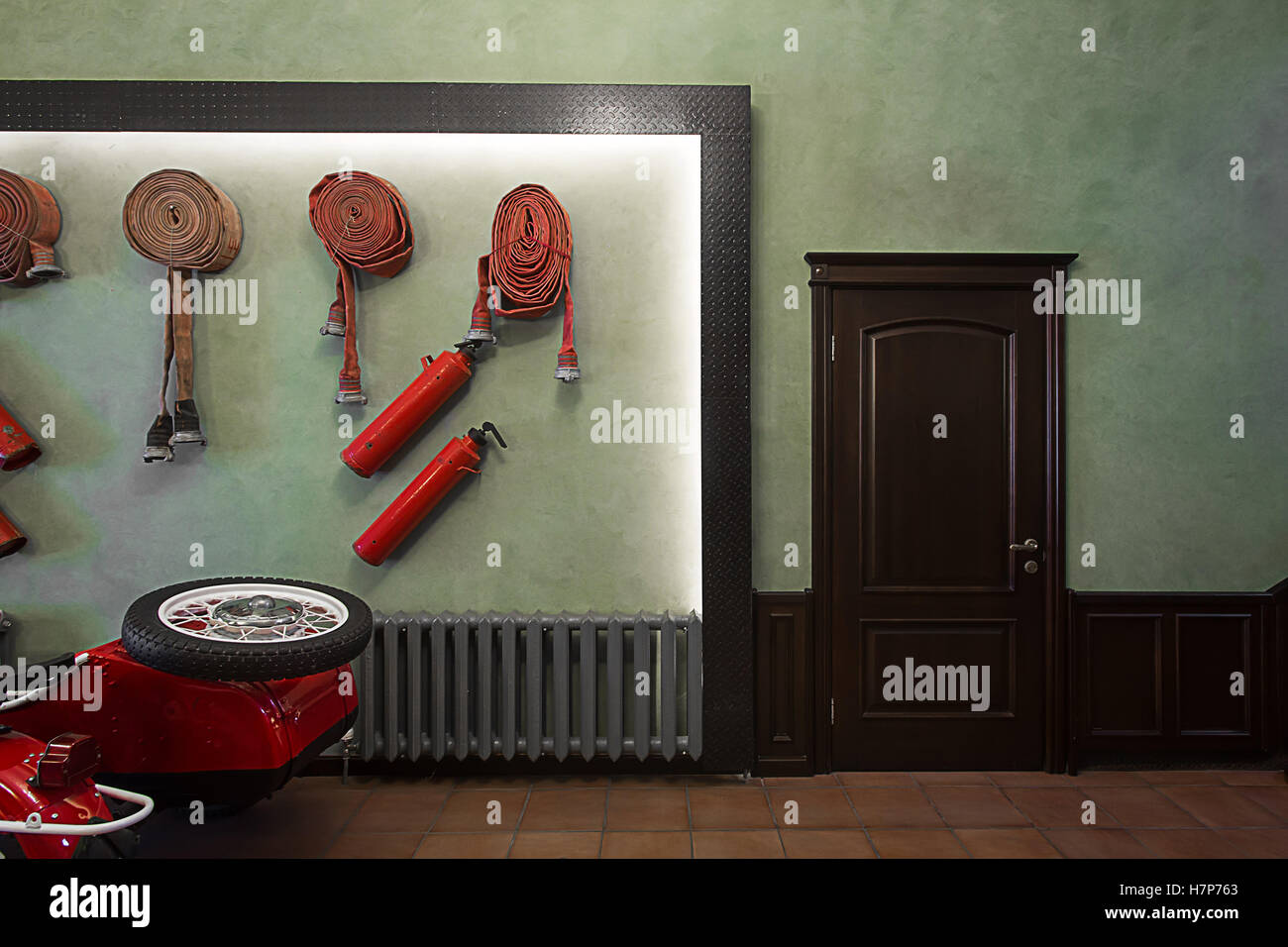 Fire station interior hi-res stock photography and images - Alamy