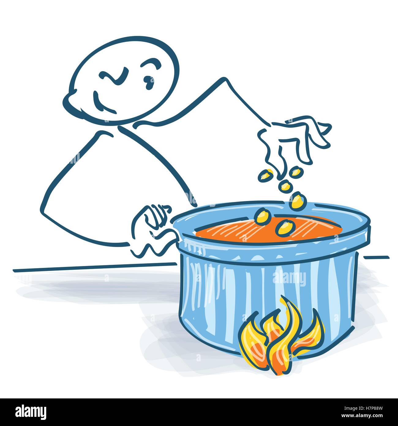 stick figure with cooking pot Stock Vector Image & Art - Alamy