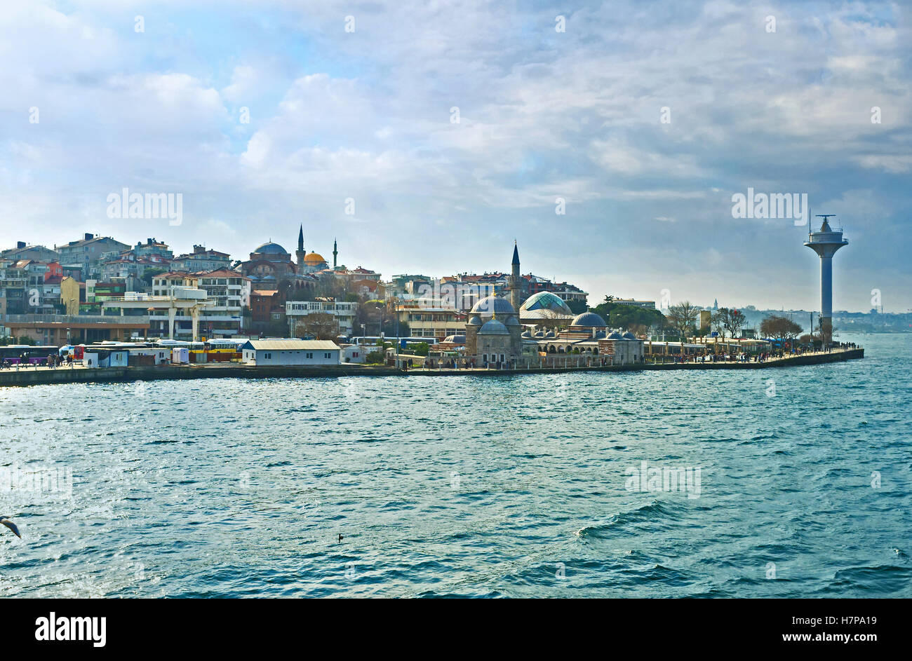 The Uskudar embankment with the old mosques, cozy cafes and tea houses ...