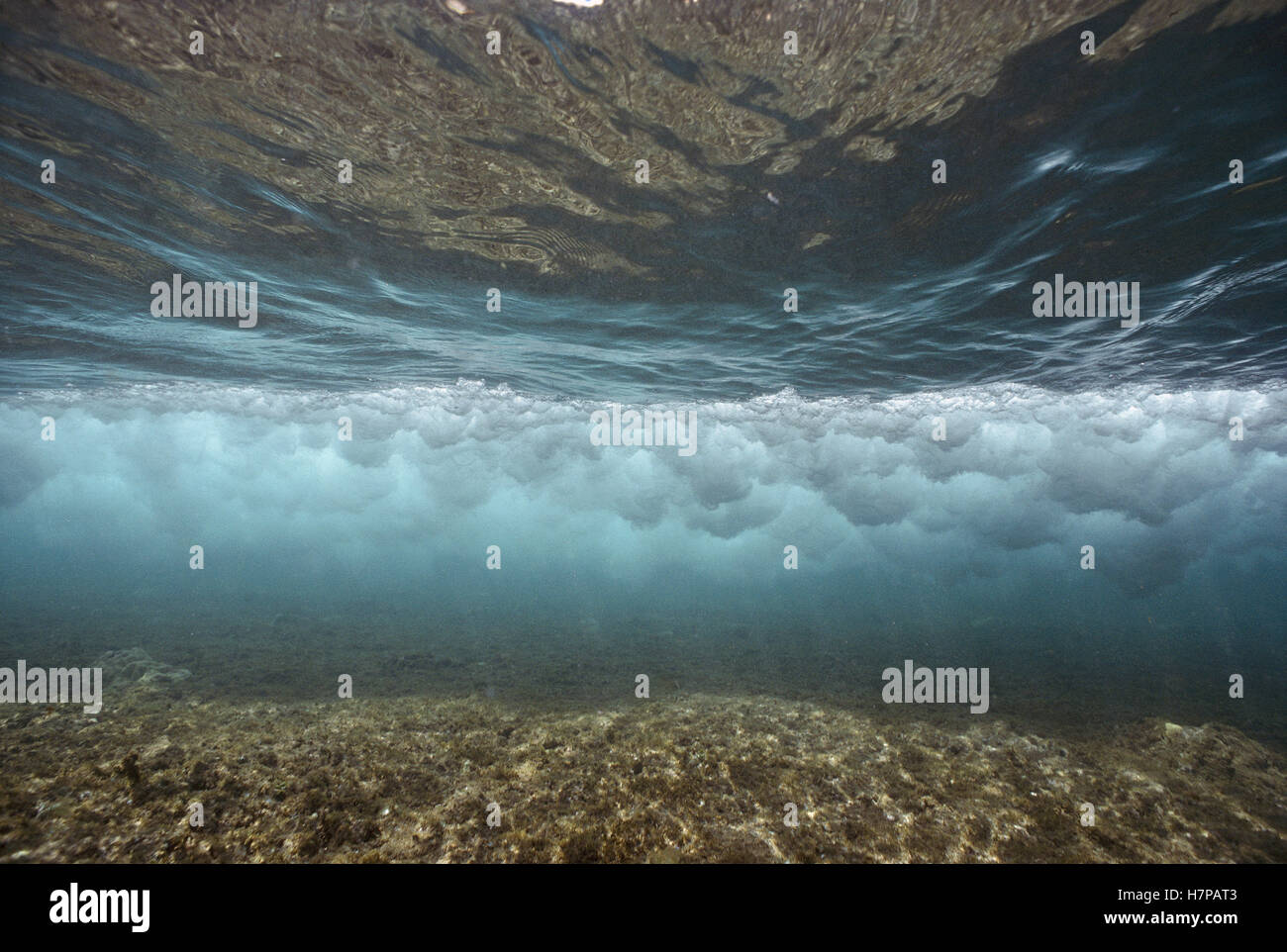 Waves as seen from underwater, Maui, Hawaii Stock Photo - Alamy