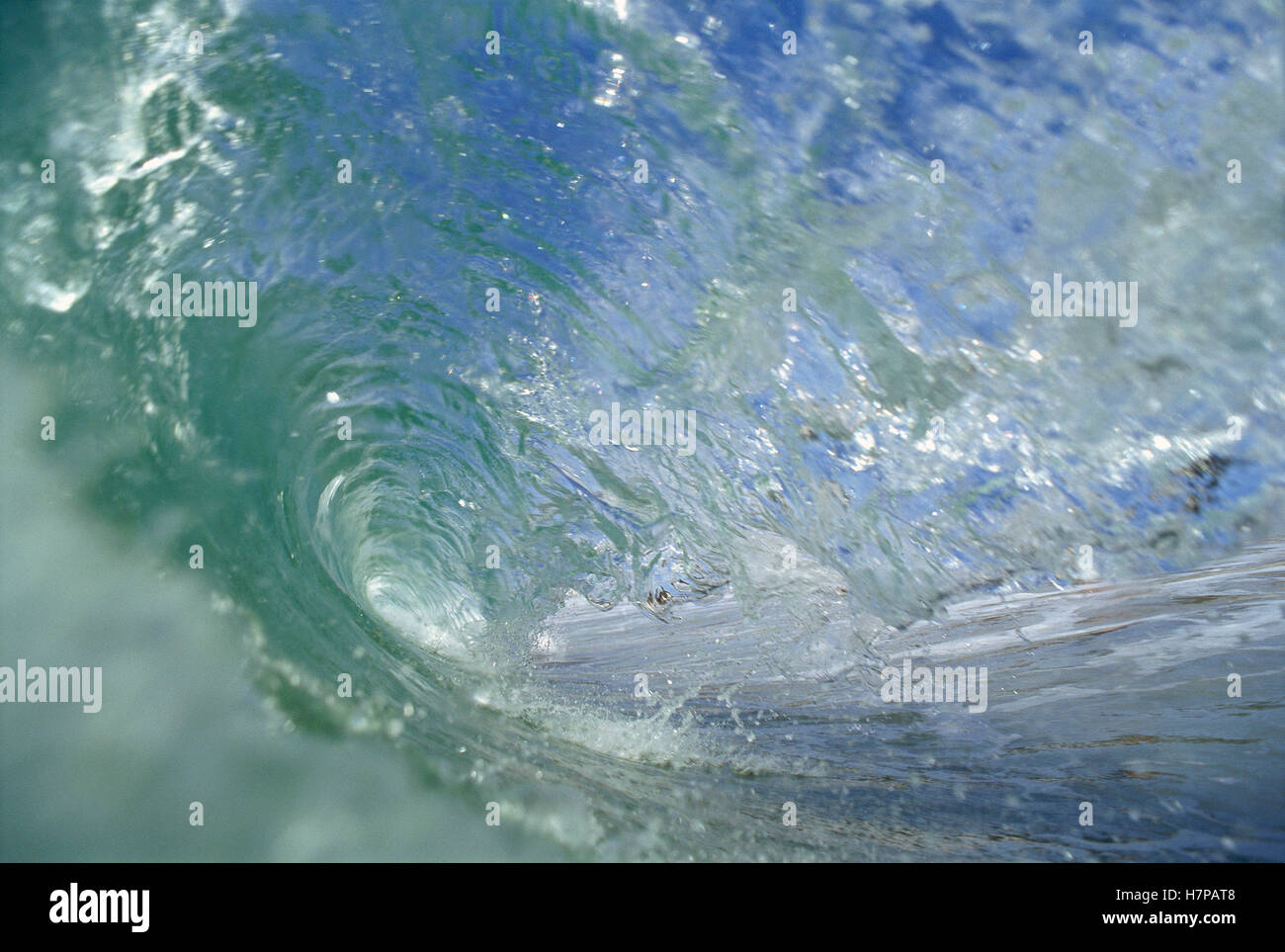Inside view of a breaking wave, Pacific Ocean, Carmel, California Stock ...