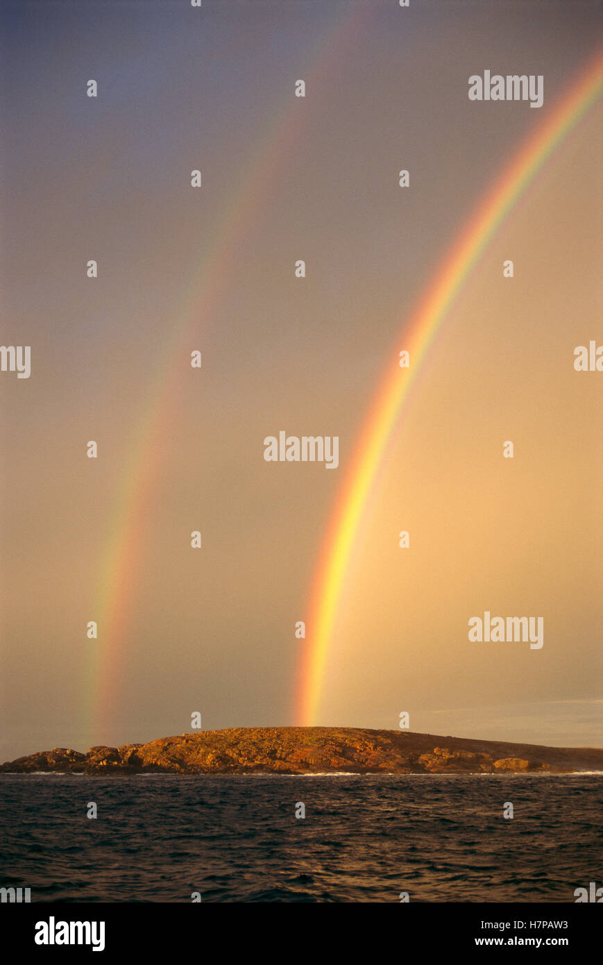 Double rainbow, Neptune Islands, South Australia Stock Photo - Alamy