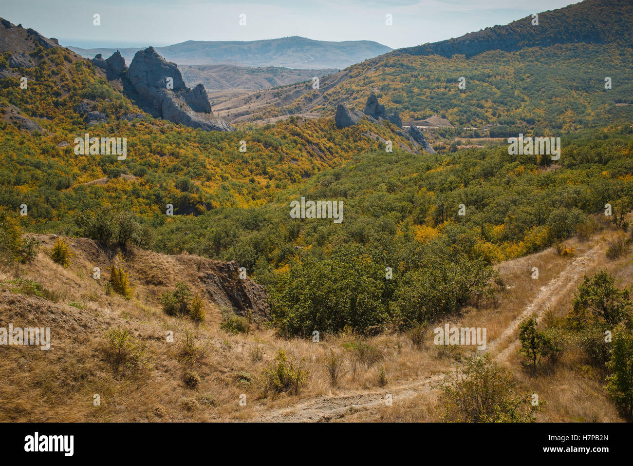 Beautiful mountain terrain with the wilderness and hiking path Stock ...