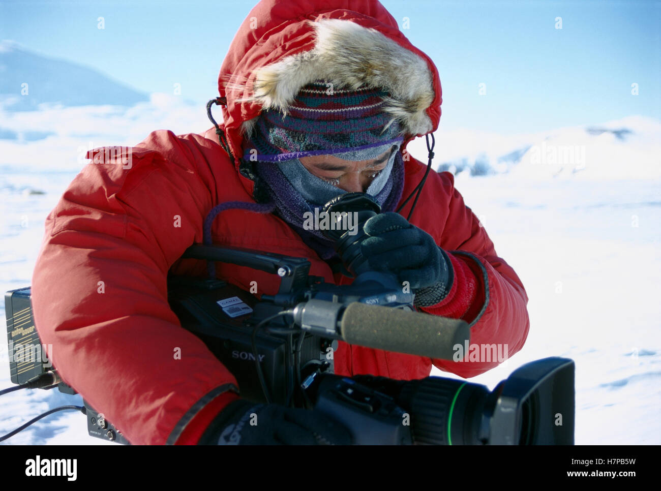 Photographer Norbert Wu at work in Antarctica Stock Photo - Alamy
