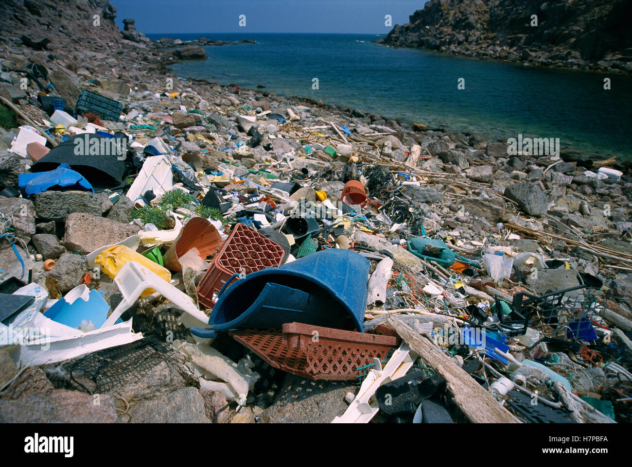 Trash on beach impacts the coastal ecosystem, Mediterranean Sea ...
