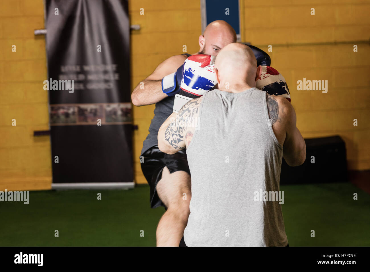 Two boxer practicing boxing in fitness studio Stock Photo - Alamy
