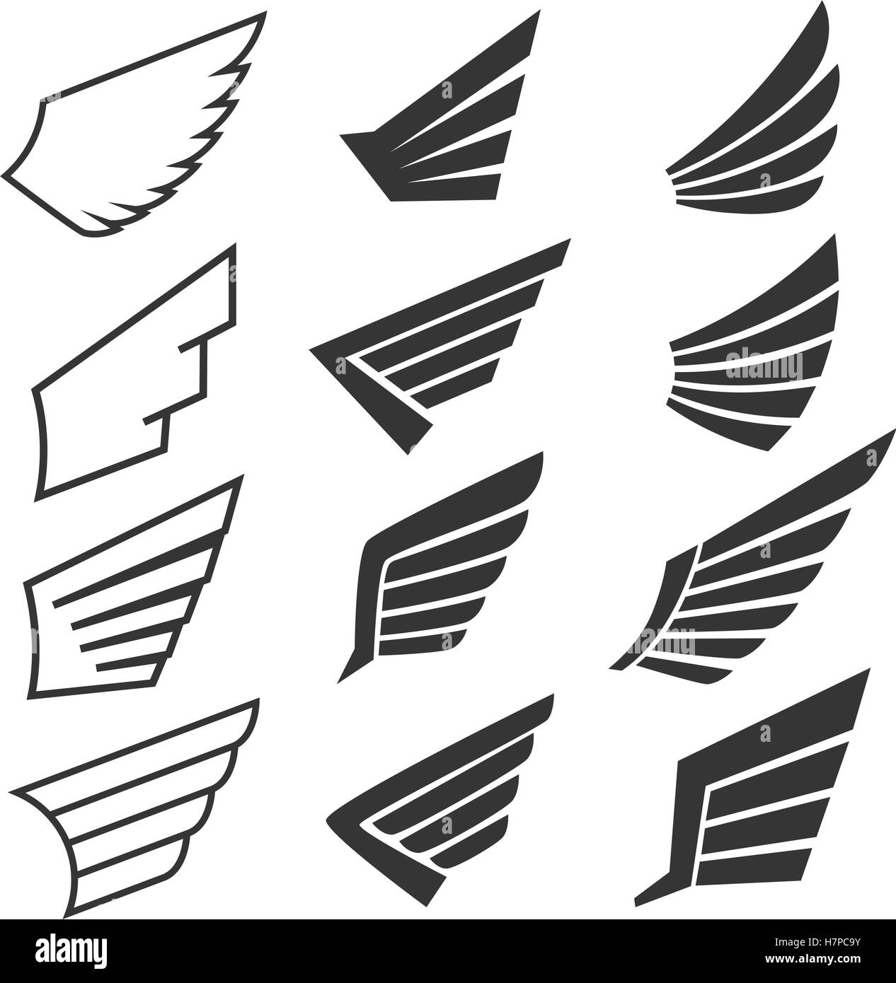 1 wing wings Stock Vector Images - Alamy