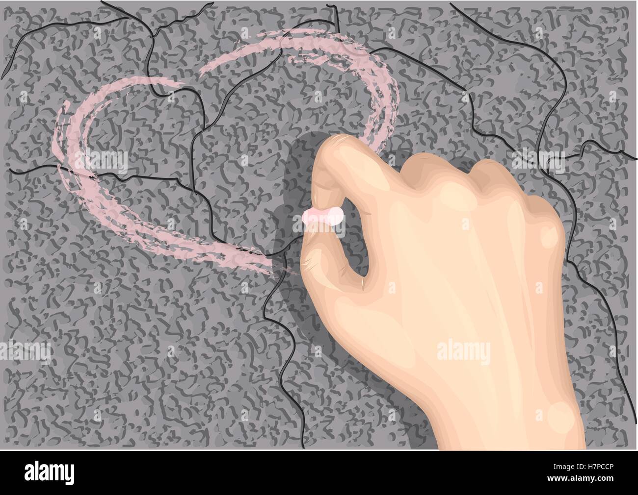 Chalk drawing heart on Stock Vector Images - Alamy
