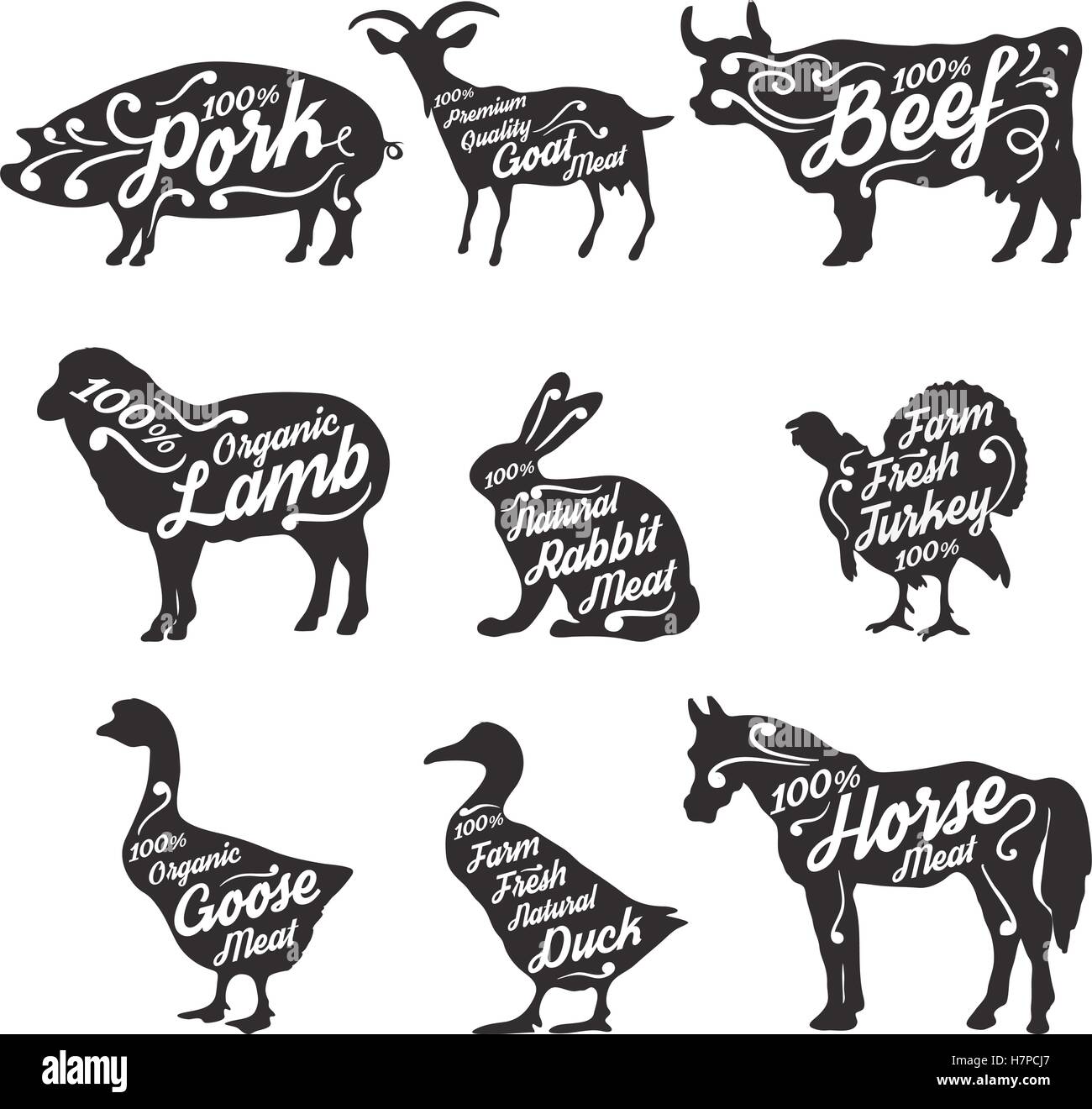 Rabbit meat market Stock Vector Images - Alamy