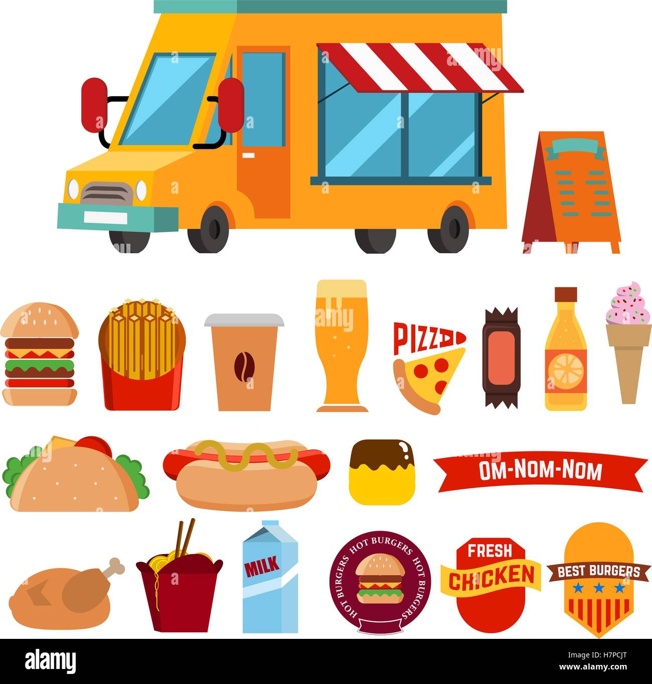 food track with food icons Stock Vector Image & Art - Alamy