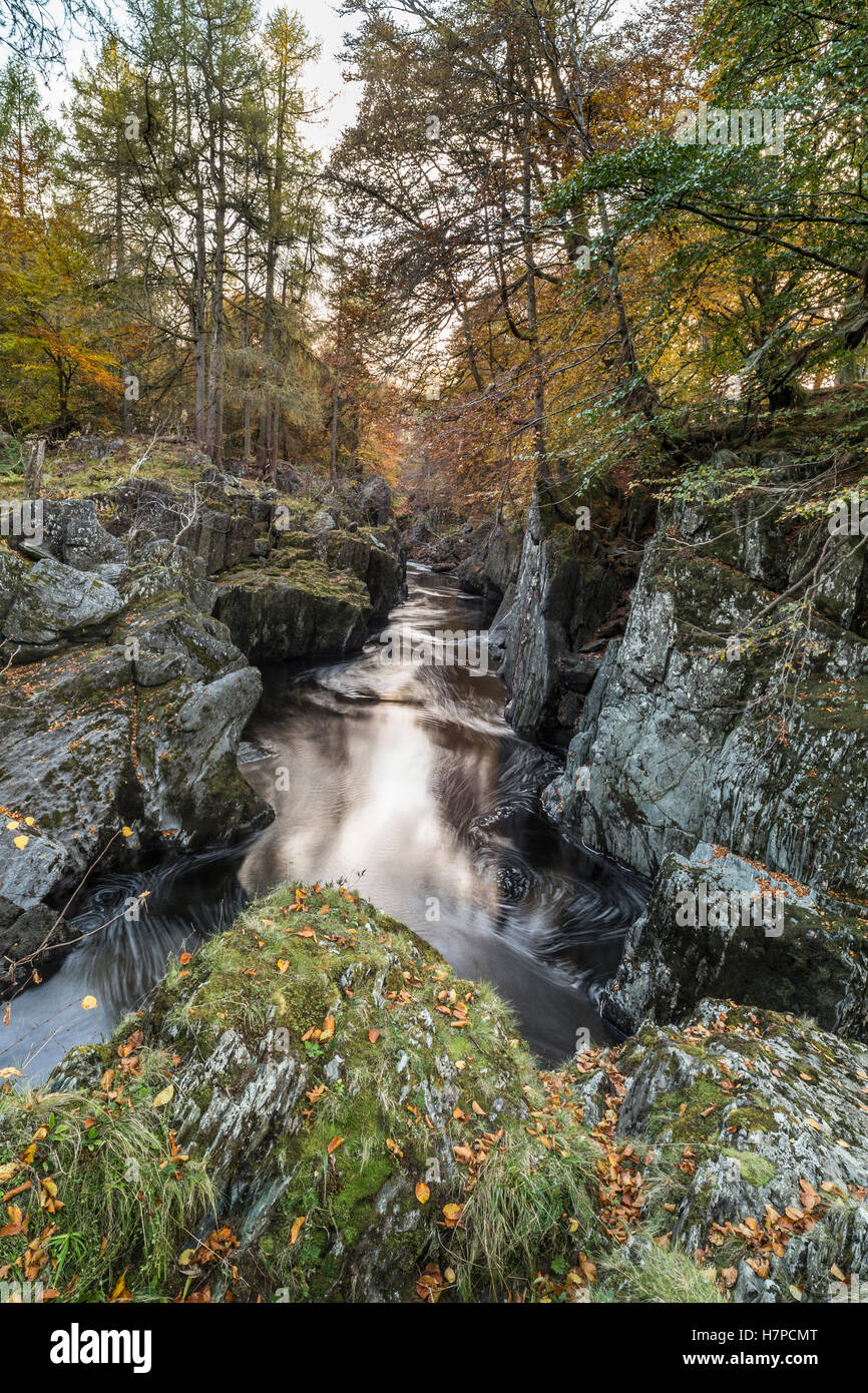 Rocks of Solitude Gorge on the North Esk River in Glen Esk Stock Photo ...