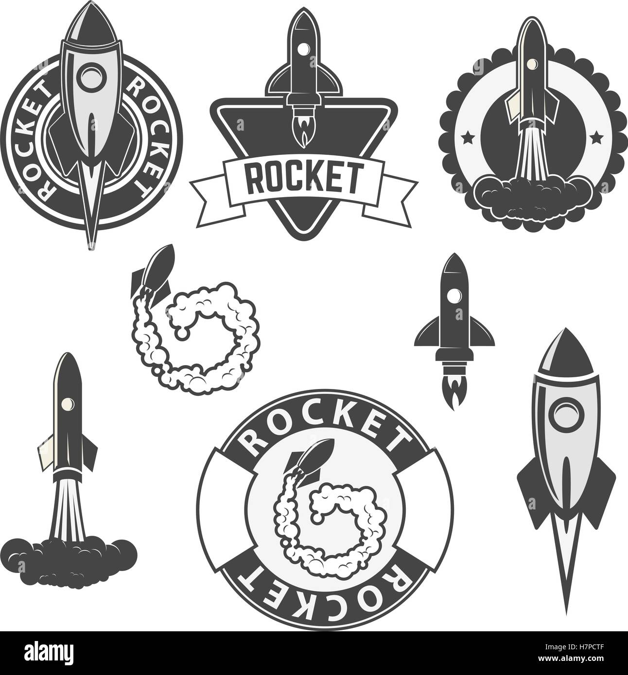 Spaceship shuttle vector labels hi-res stock photography and images - Alamy