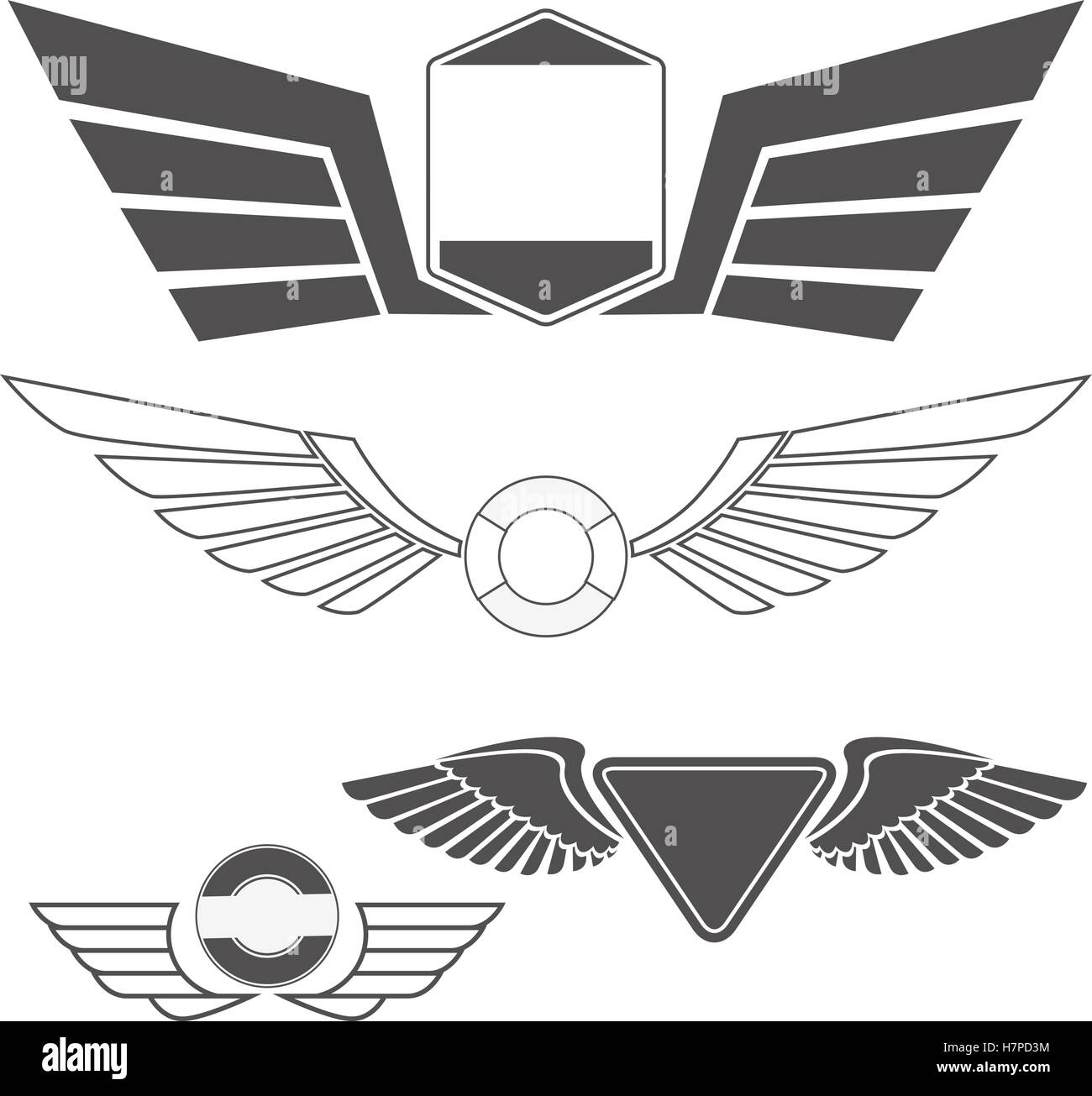 Wings logo winged emblems hi-res stock photography and images - Alamy