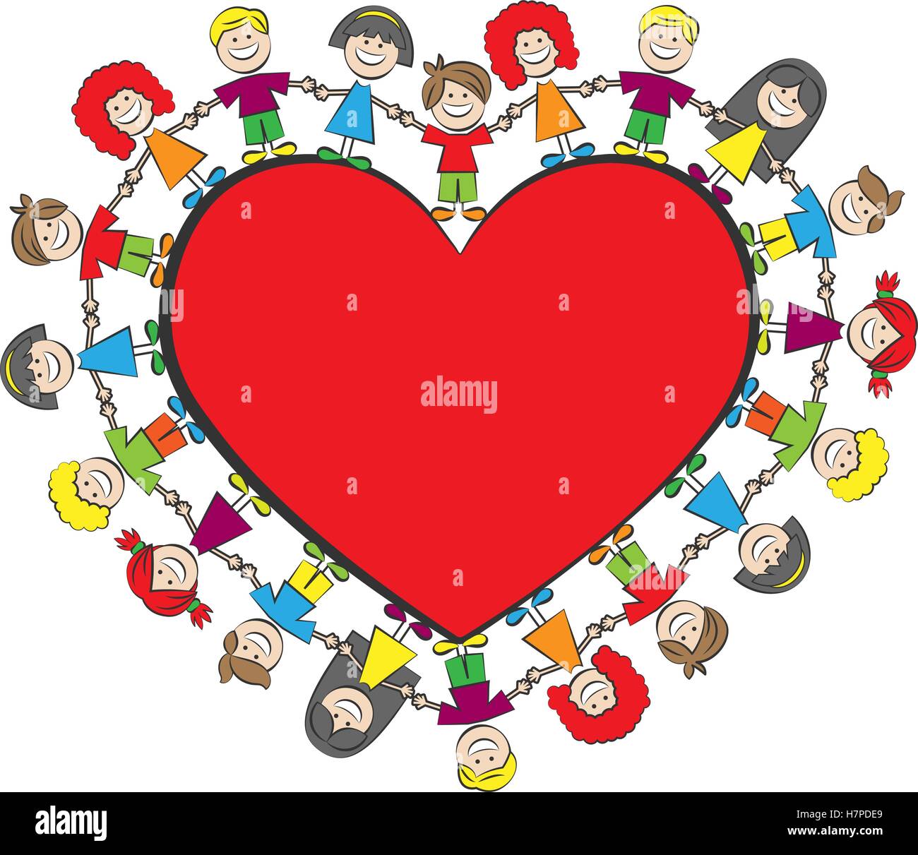 children heart vector illustration Stock Vector Image & Art - Alamy