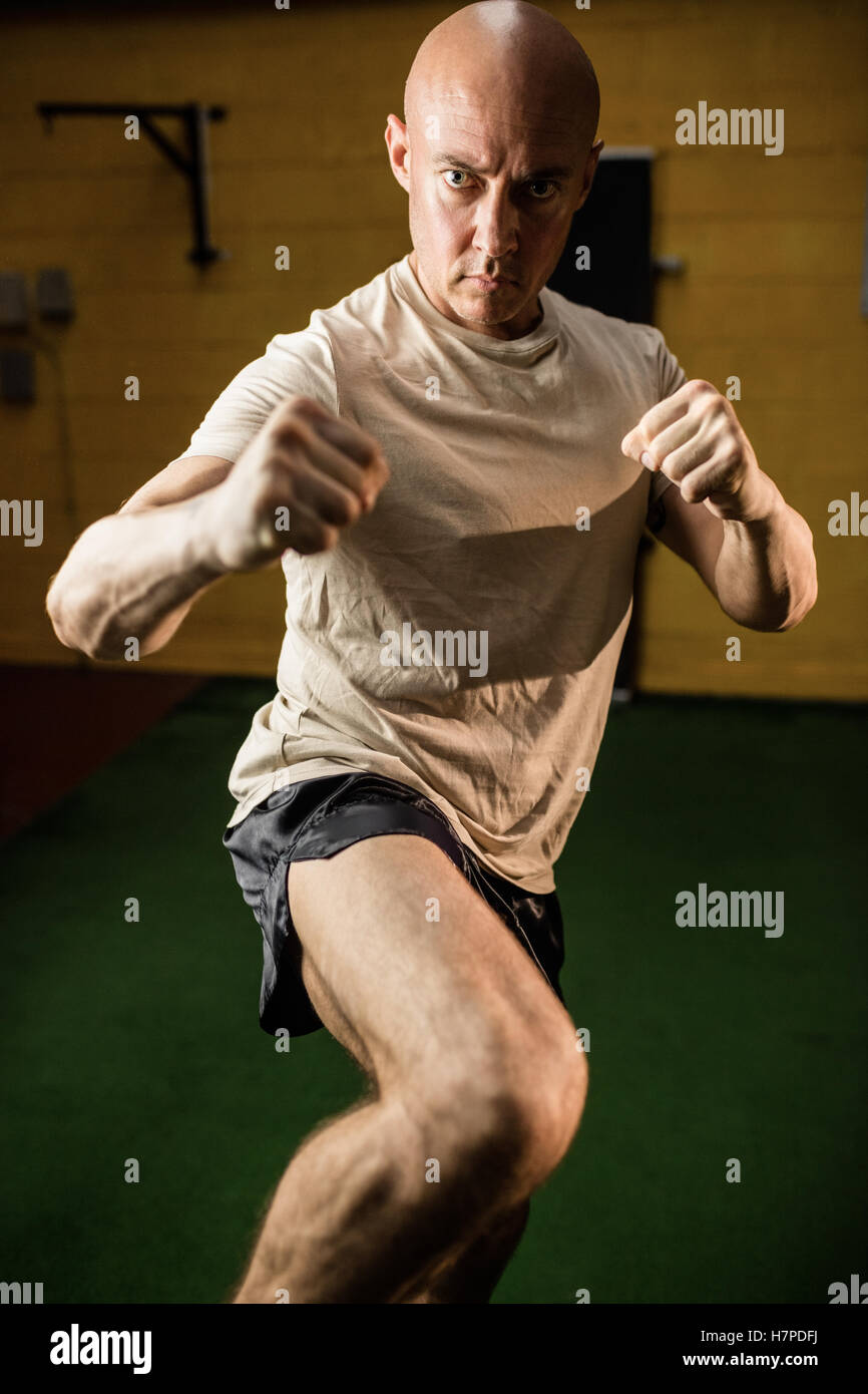 Portrait of boxer practicing boxing Stock Photo - Alamy