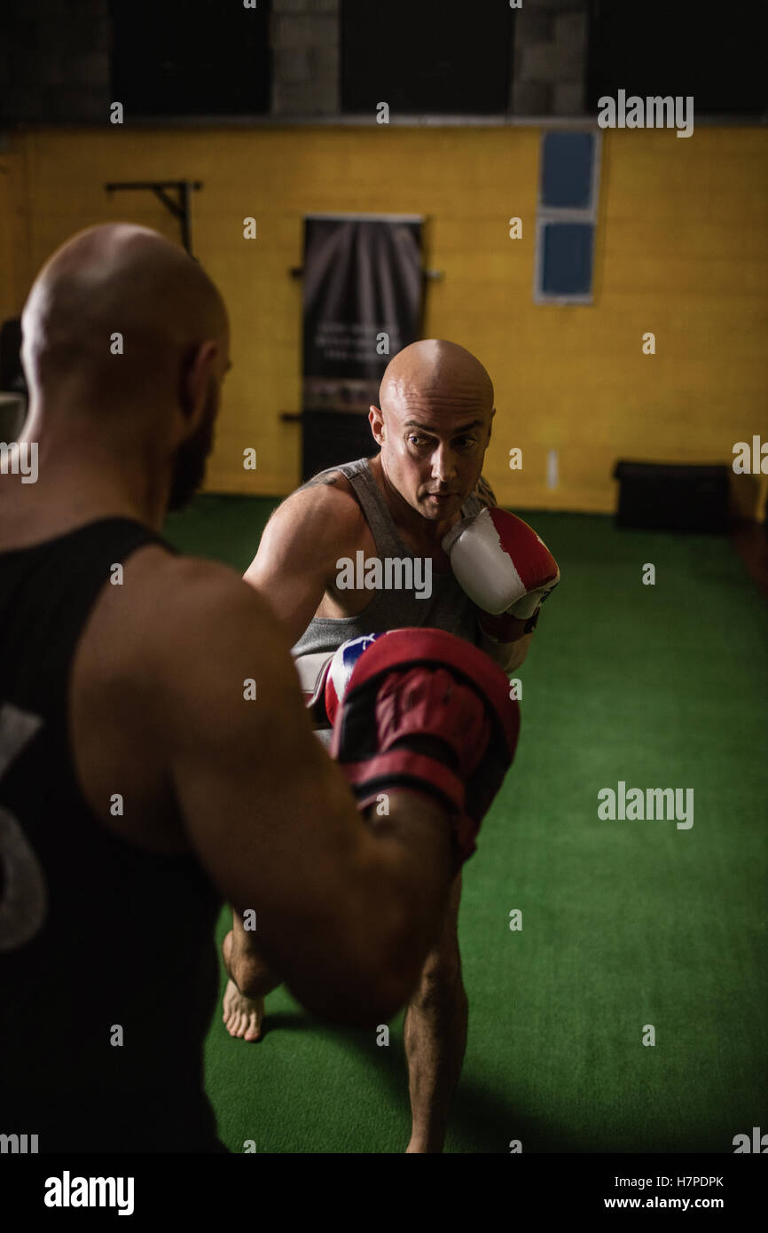 Boxers practicing boxing in the fitness studio Stock Photo - Alamy