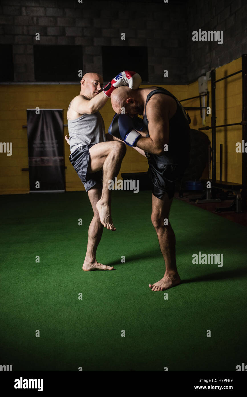 Two boxer practicing boxing in fitness studio Stock Photo - Alamy