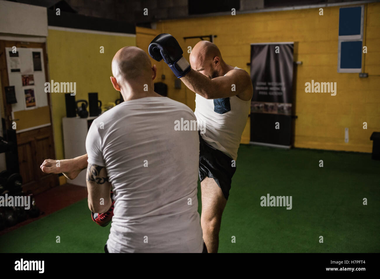 Two boxer practicing boxing in fitness studio Stock Photo - Alamy