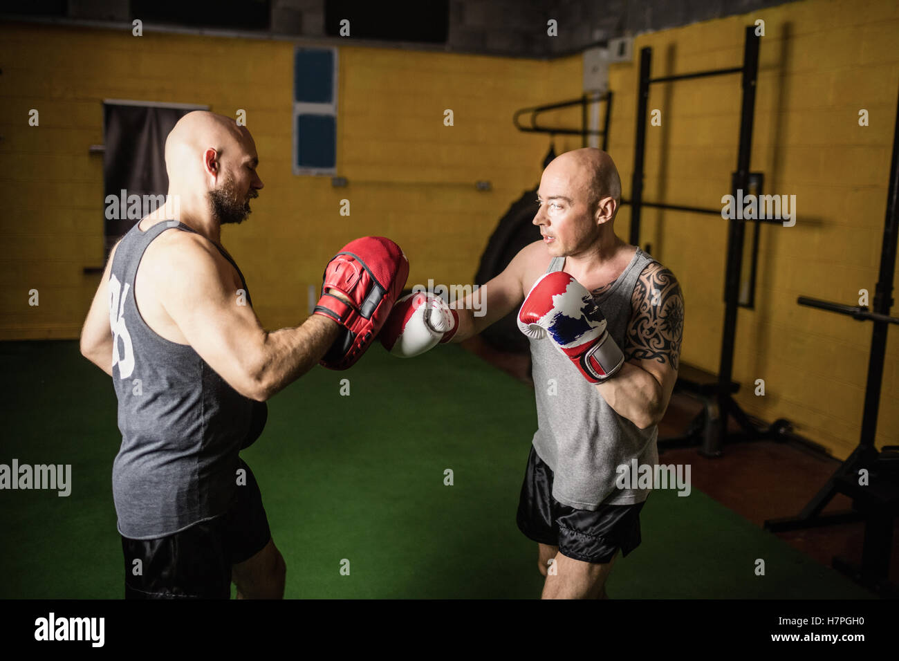 Boxers practicing boxing in the fitness studio Stock Photo - Alamy