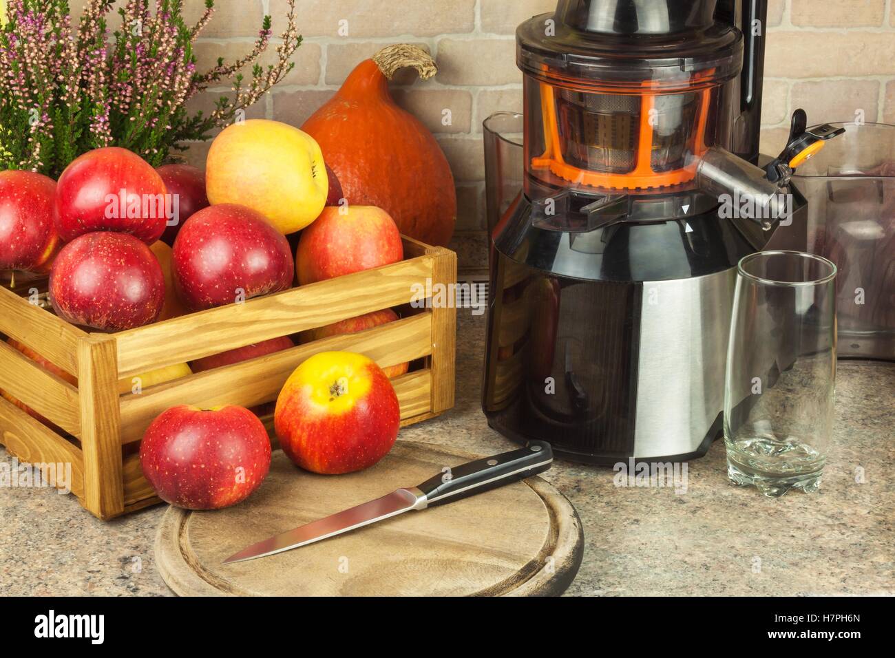 Domestic production of fresh apple juice. Fruit processing. Production ...