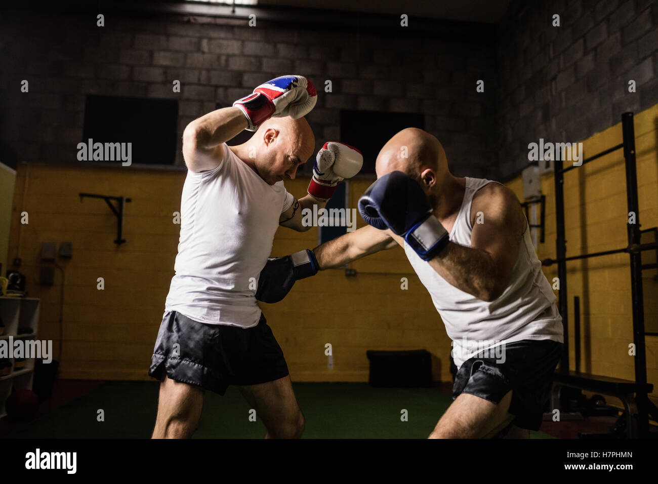 Two boxer practicing boxing in fitness studio Stock Photo - Alamy
