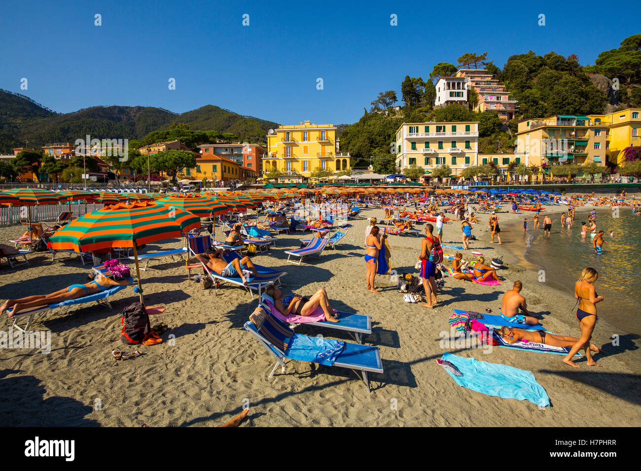 Beach of Monterosso al Mare, Riviera de Levanto, fishing village ...