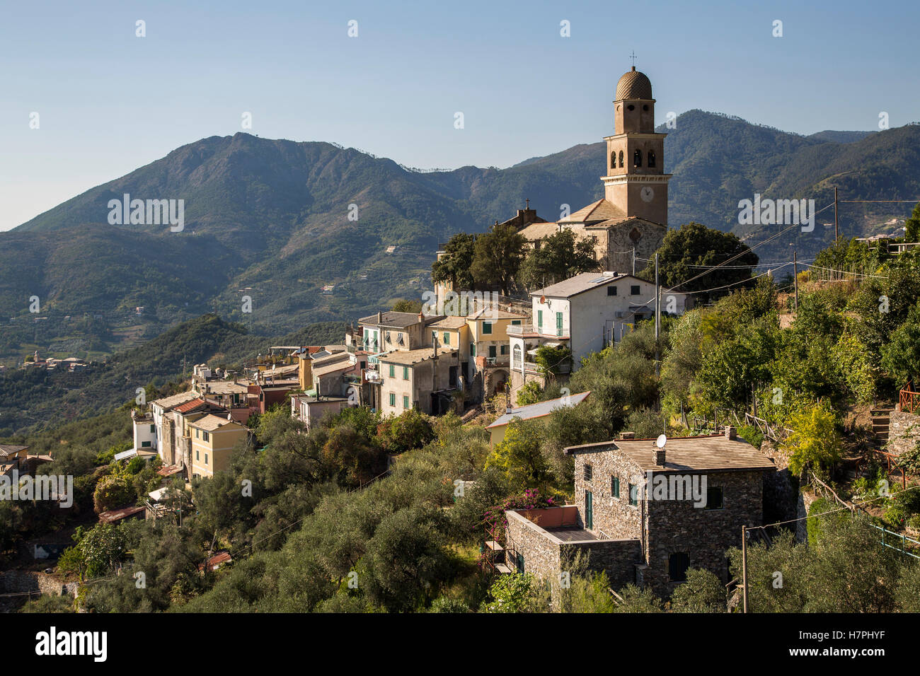 View of Legnaro, Levanto. Cinque Terre. Genoa. Mediterranean Sea ...