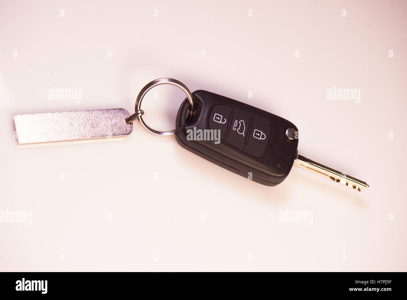 Car keys and drivers license on white background, France Stock Photo ...