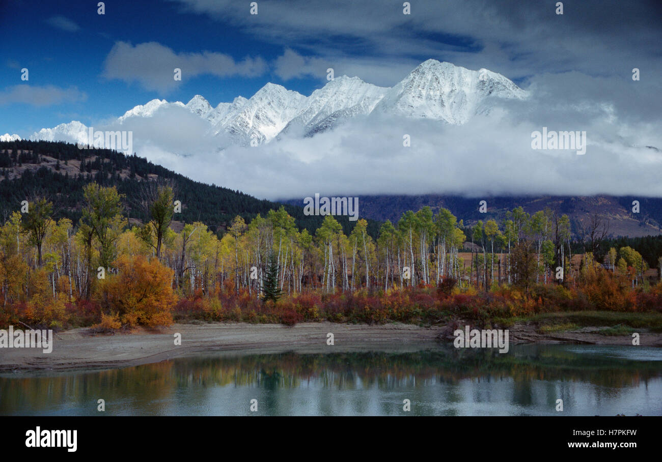 Purcell Mountain and Lussier River, British Columbia, Canada Stock ...