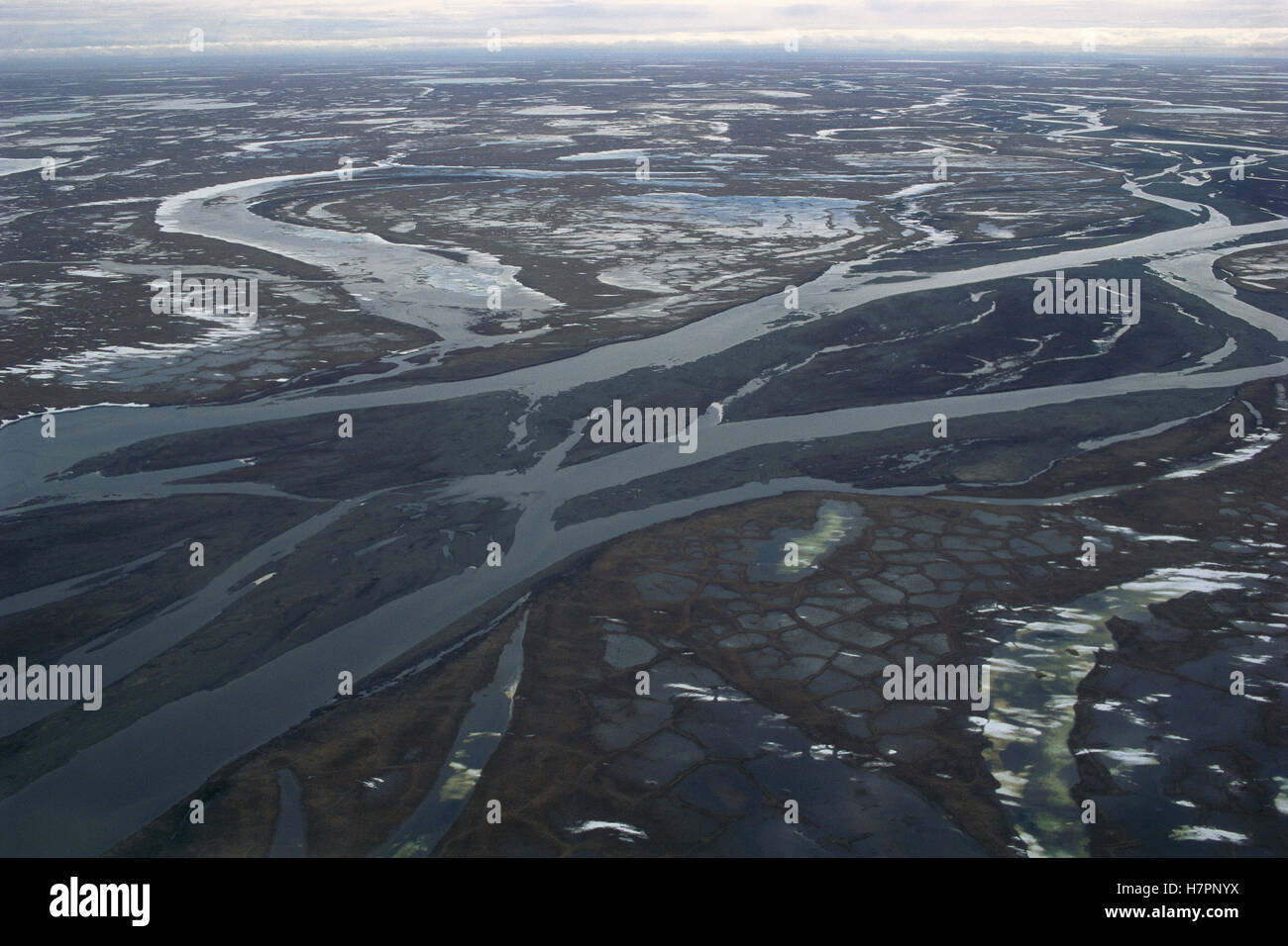 Braided river channels and gravel bars of the Canning River, 1002 Area ...
