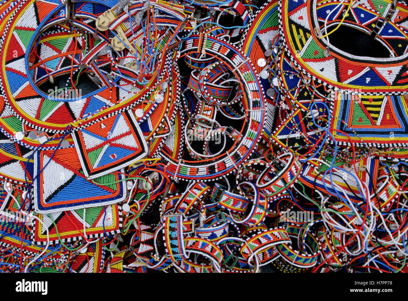 Detail of colorful Masai beadwork, Africa Stock Photo - Alamy