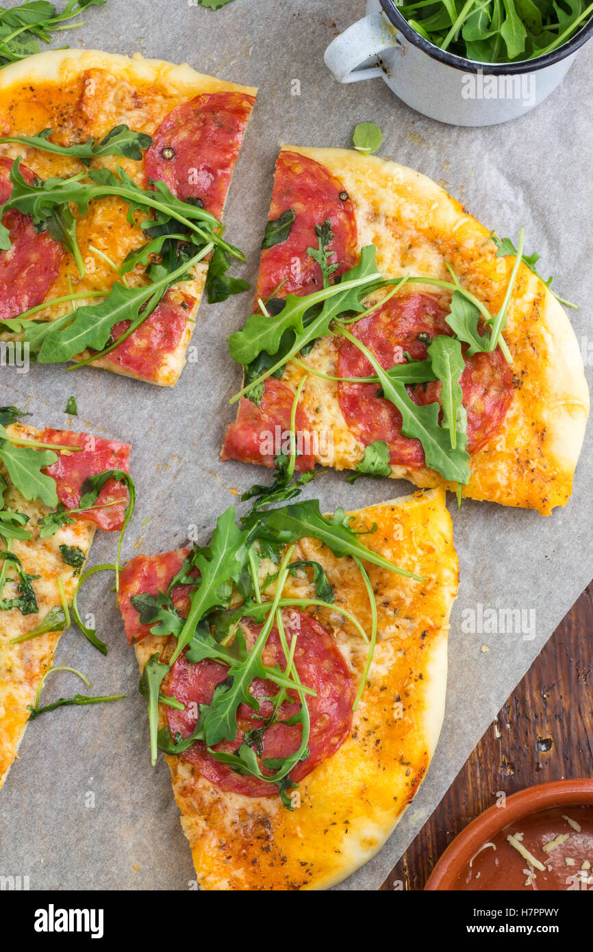 Salami pizza hi-res stock photography and images - Alamy