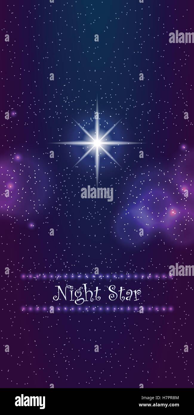 Night star on the sky. Night star sky with one polar star. Vector ...