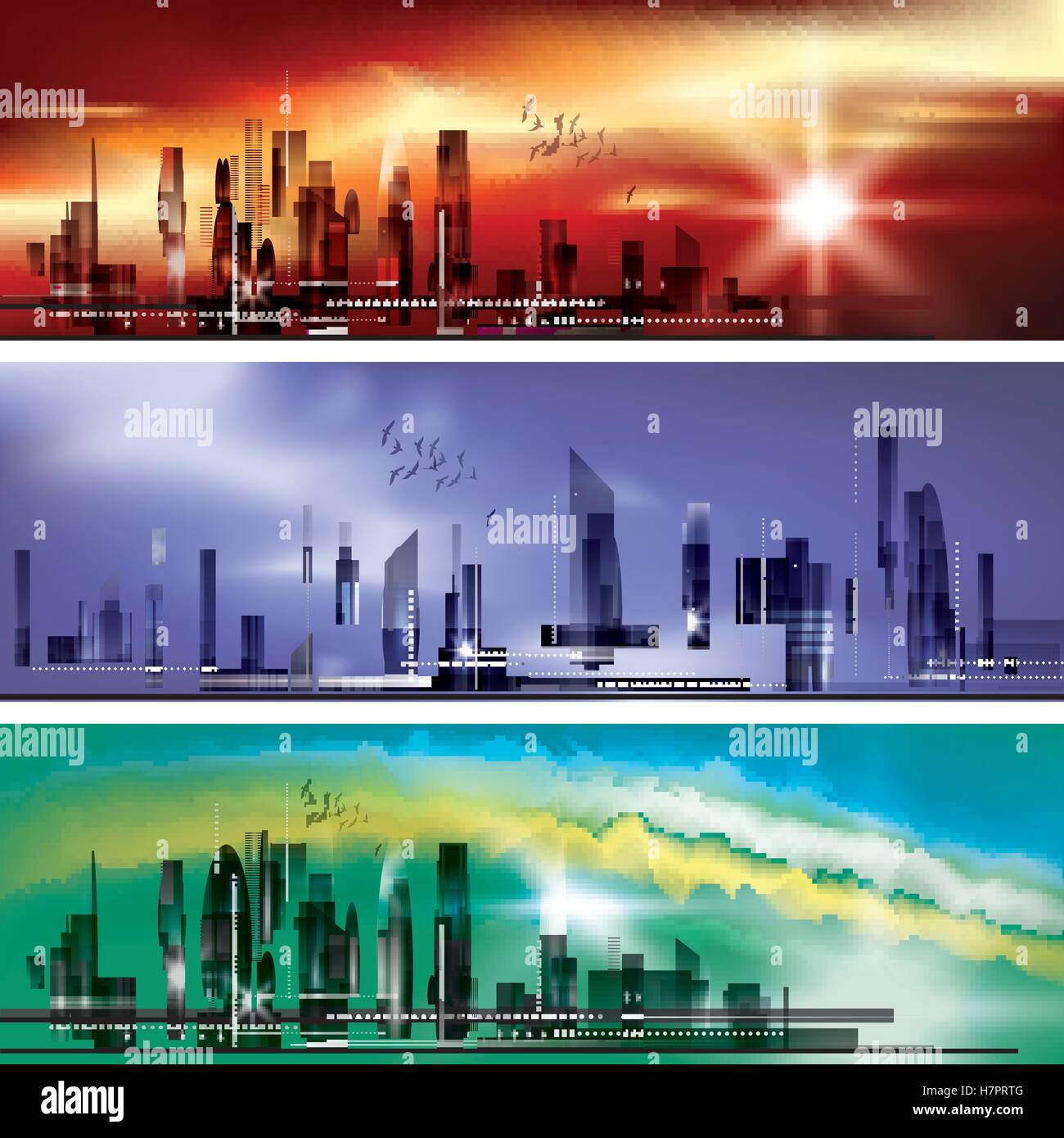 City landscape header set Stock Vector Image & Art - Alamy