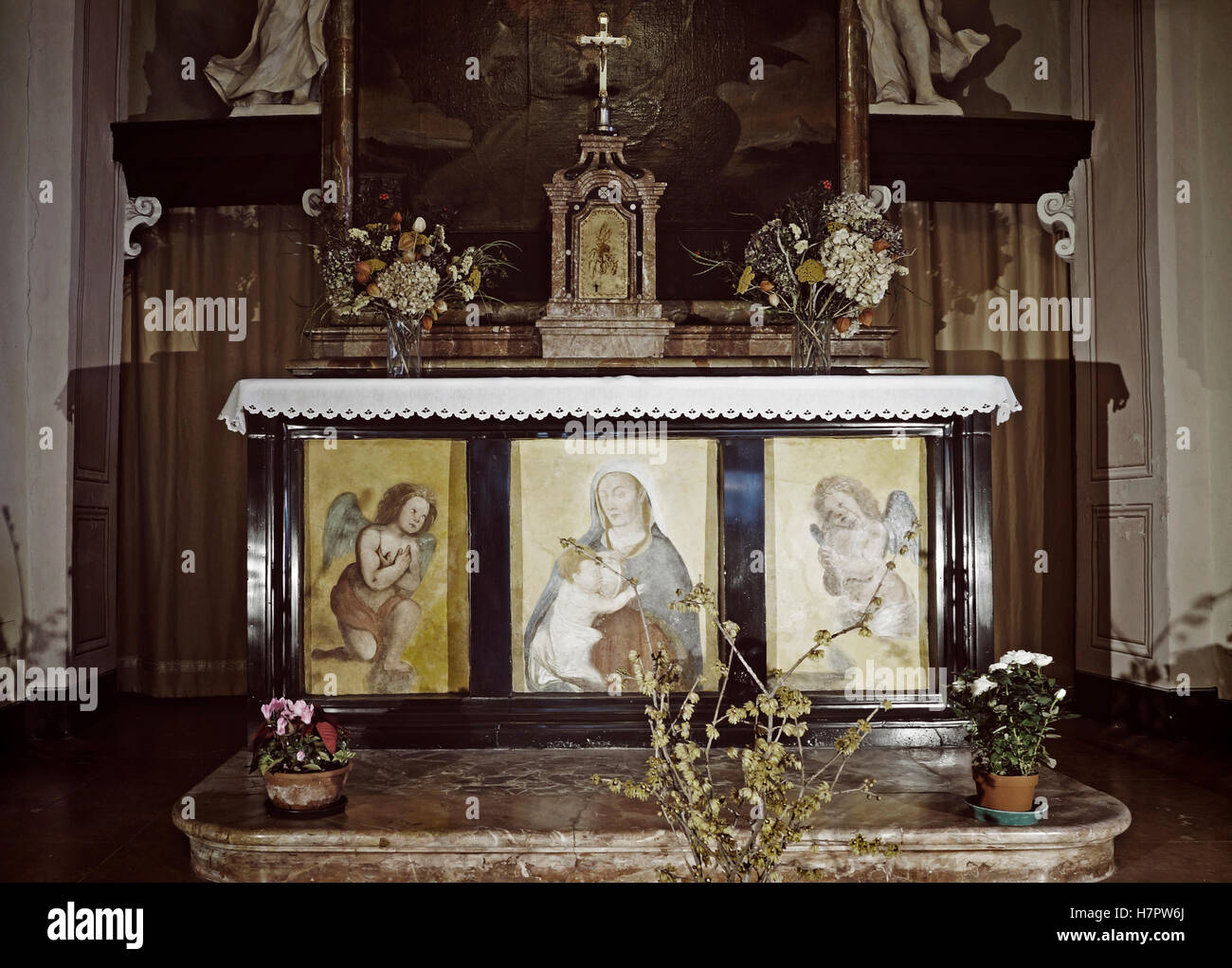 altar in a catholic church, Italy Stock Photo - Alamy