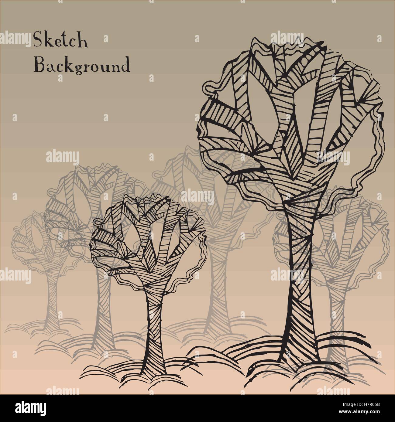 abstract background with tree, vector illustration Stock Vector Image ...