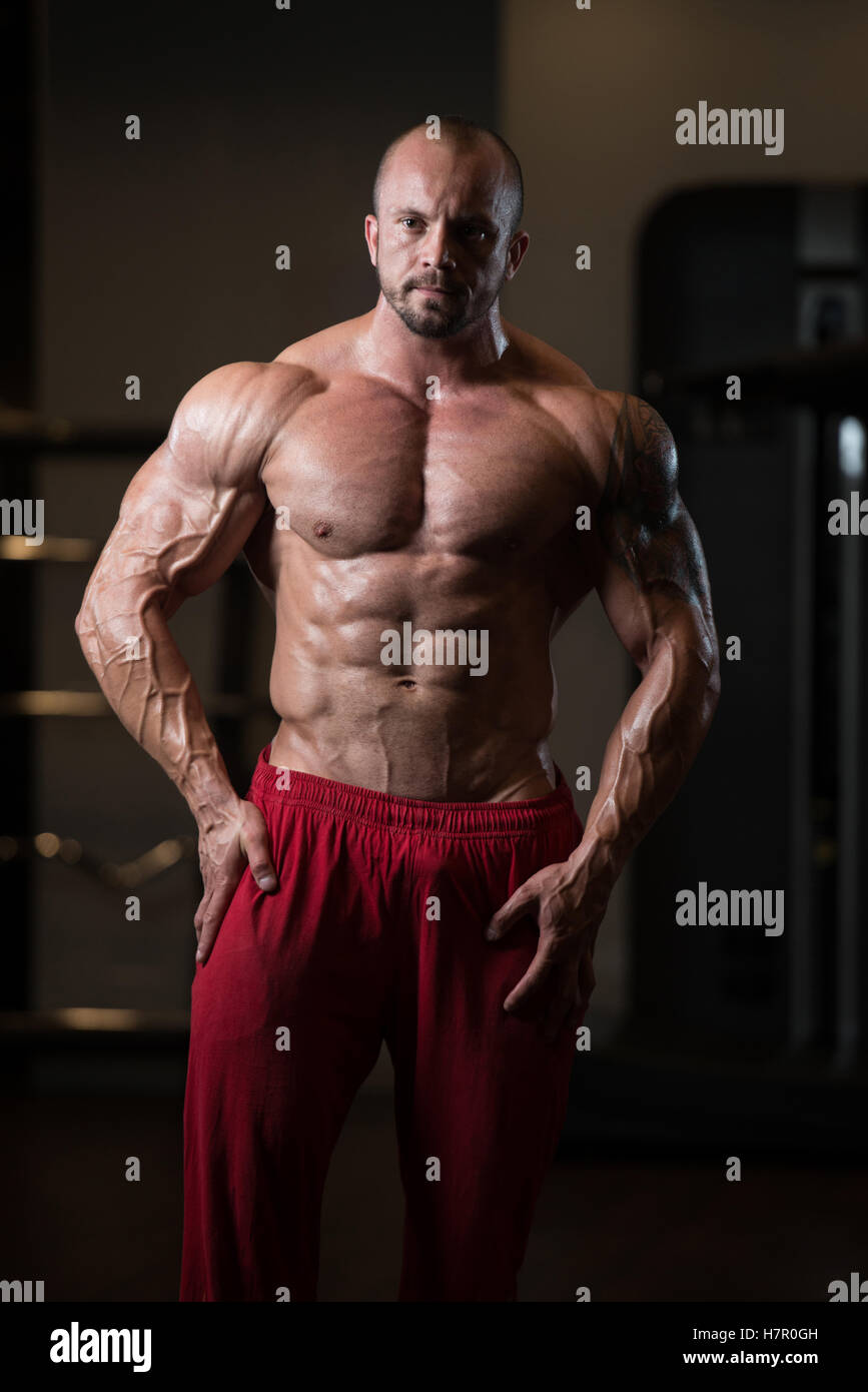 Portrait Of A Physically Fit Man Showing His Well Trained Body ...