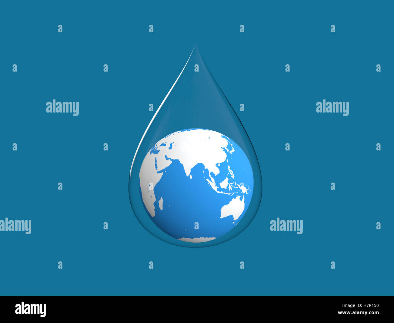 3d render of earth in water drop Stock Photo - Alamy