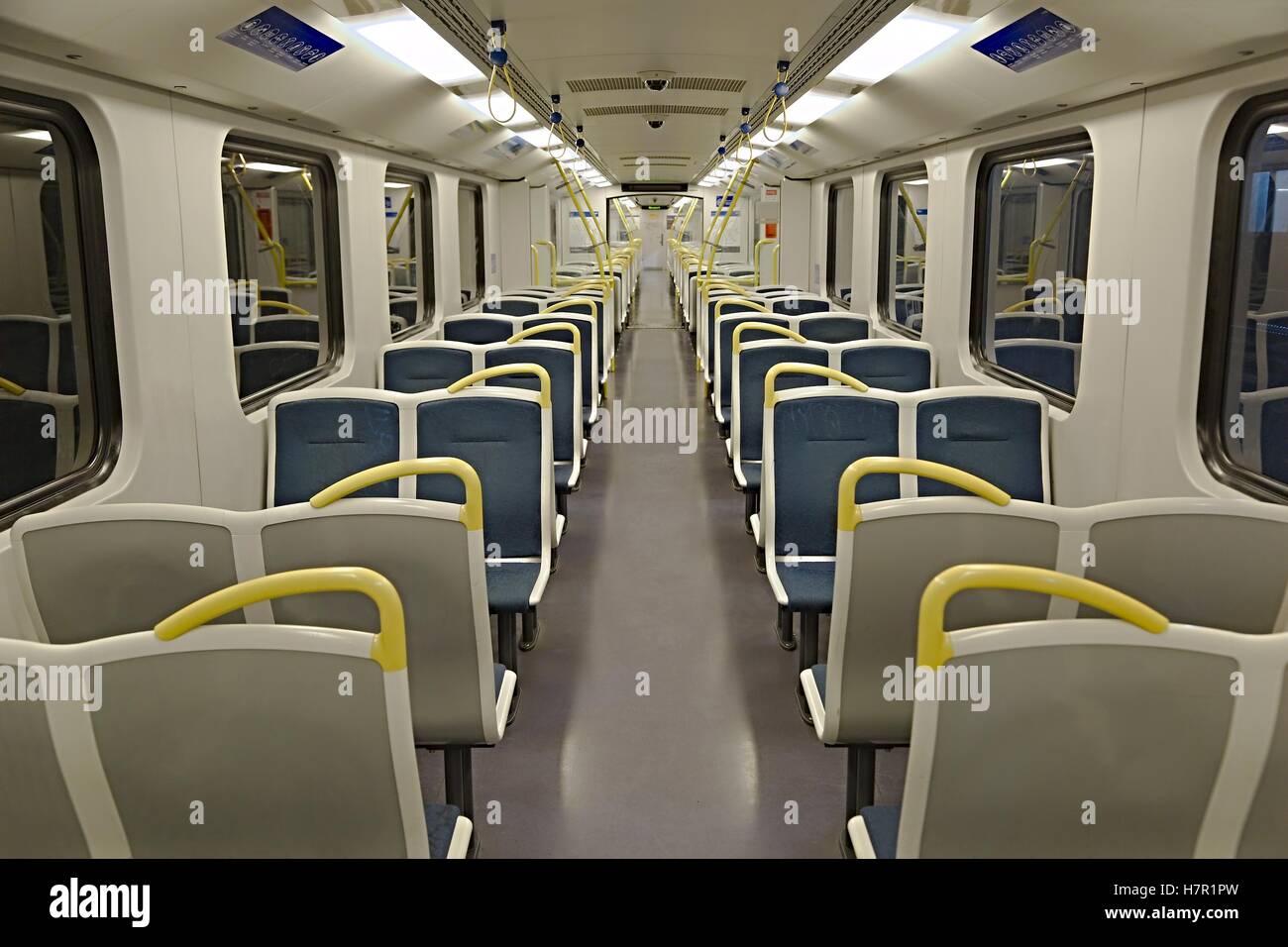 Passenger Train interior Stock Photo - Alamy