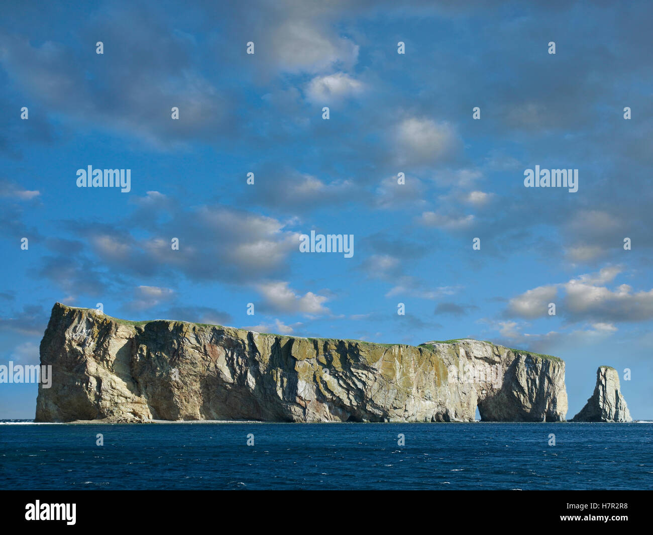 Perce Rock, island limestone formation, Quebec, Canada Stock Photo - Alamy