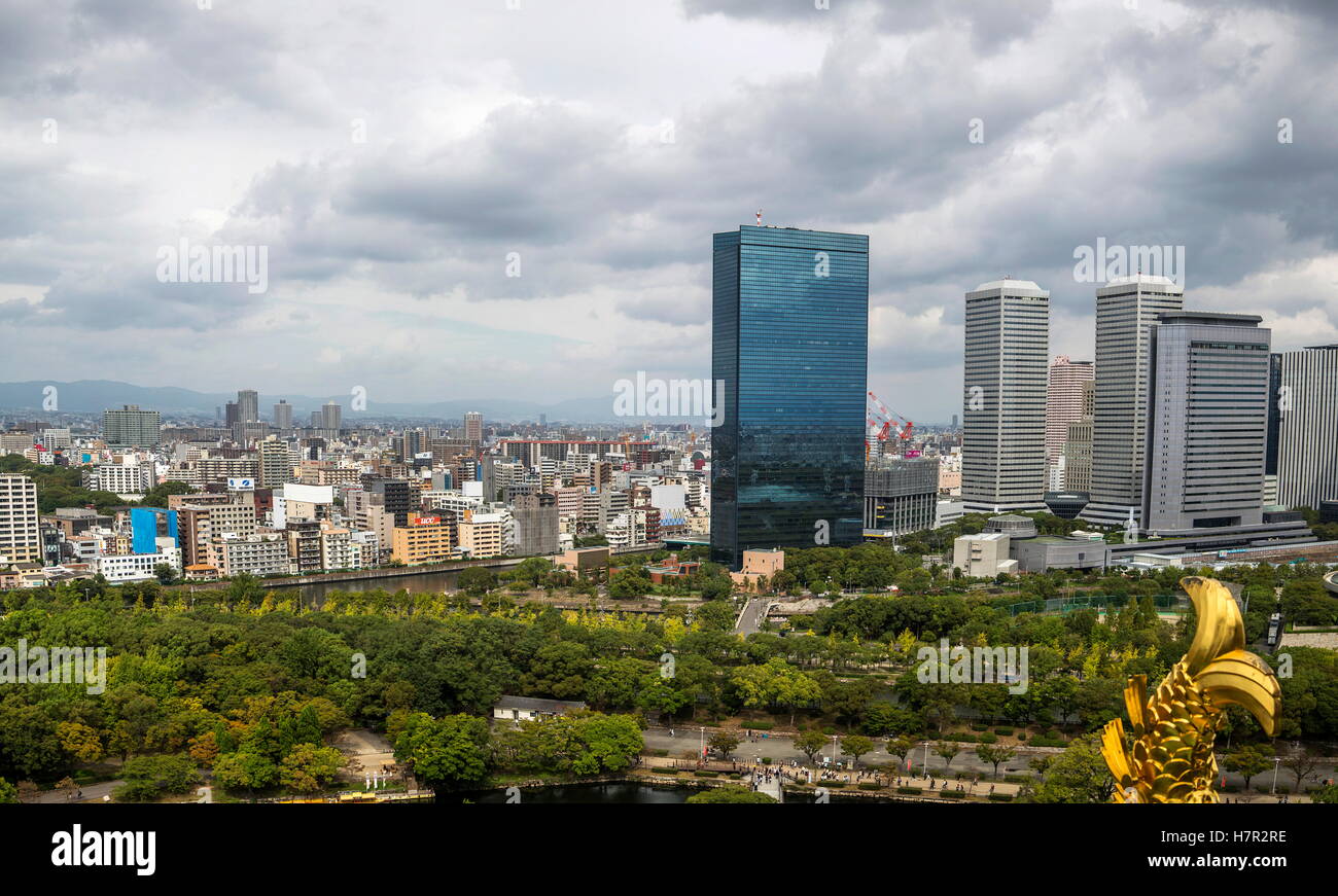 Panoramic view at Osaka, Japan. Osaka is known for its modern ...