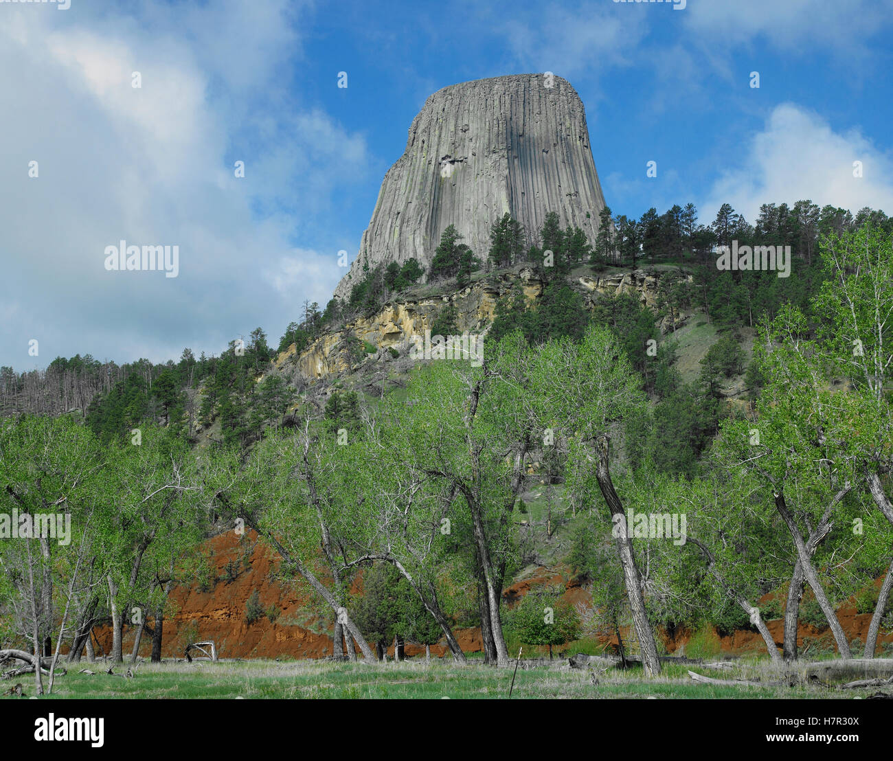 Devil's Tower National Monument showing famous basalt tower, sacred ...