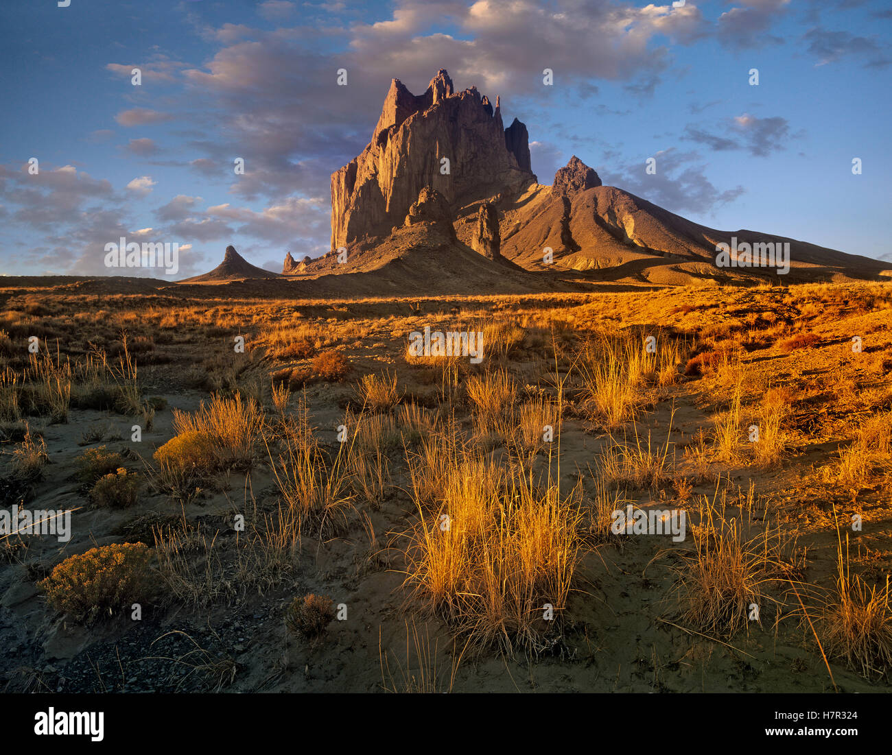 Shiprock, the basalt core of an extinct volcano, New Mexico Stock Photo ...
