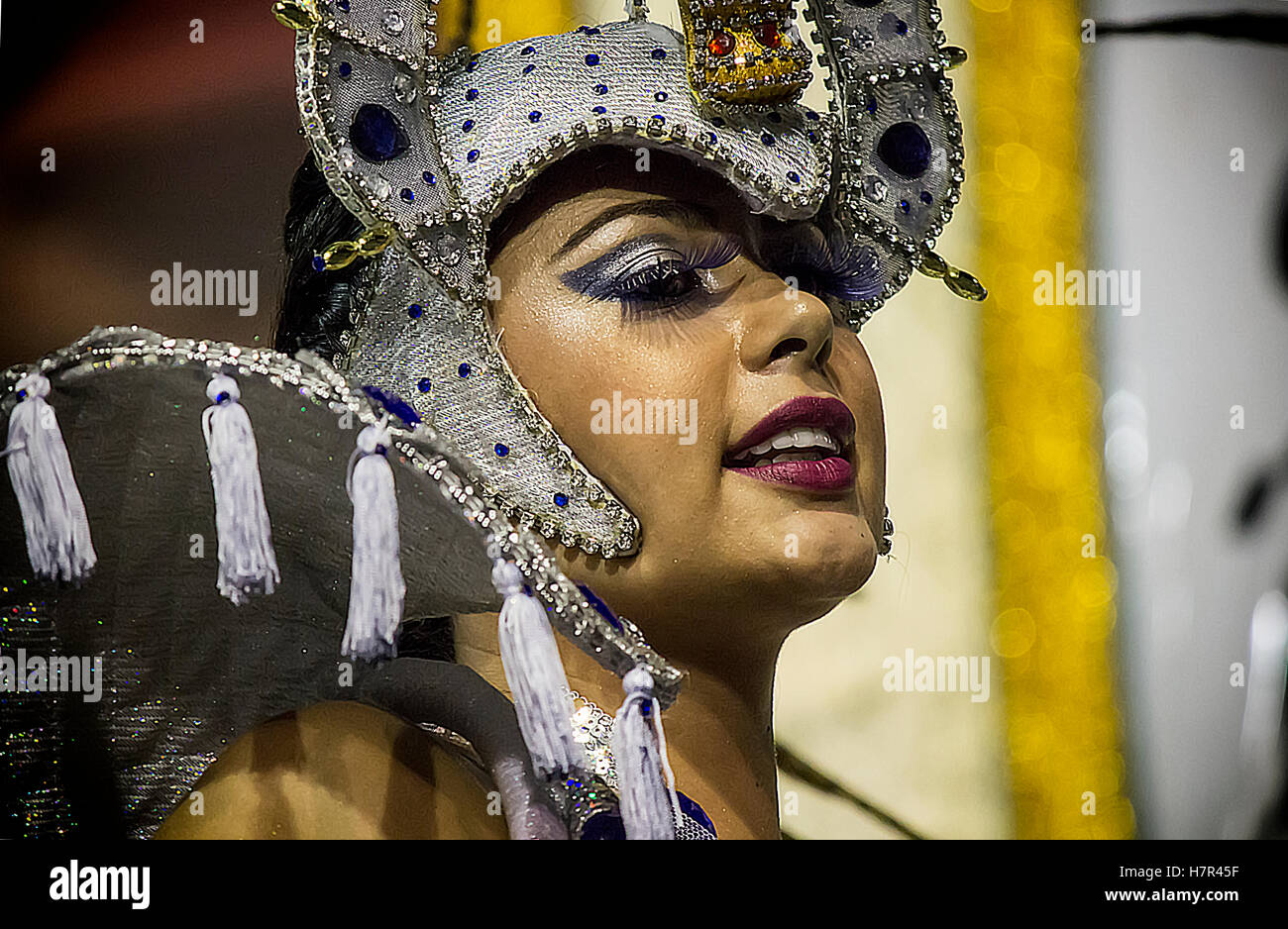 São Paulo, Brazil - February 14, 2015: People performing in costume for ...