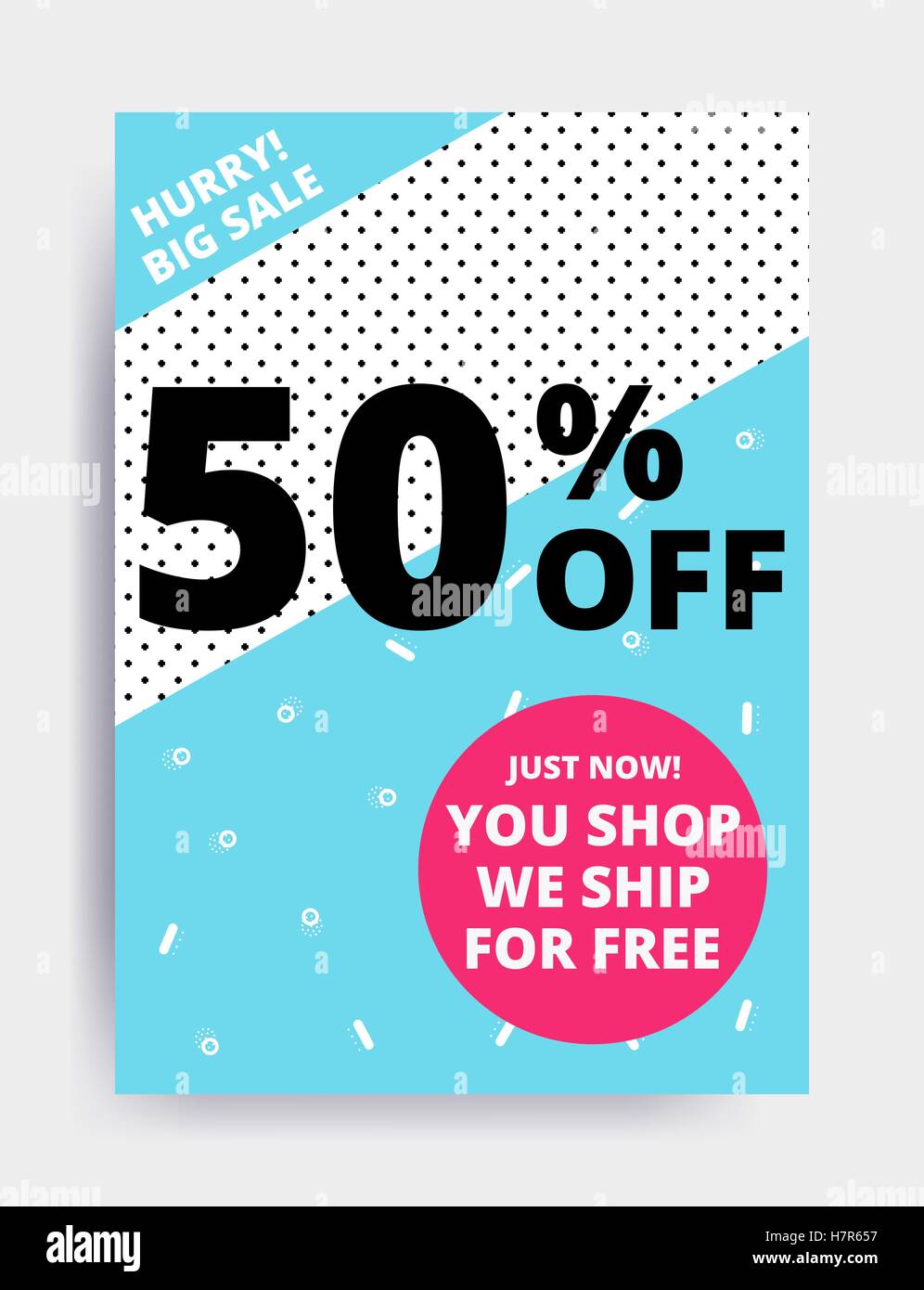 Flat design eye catching sale website banner template. Bright colorful ...