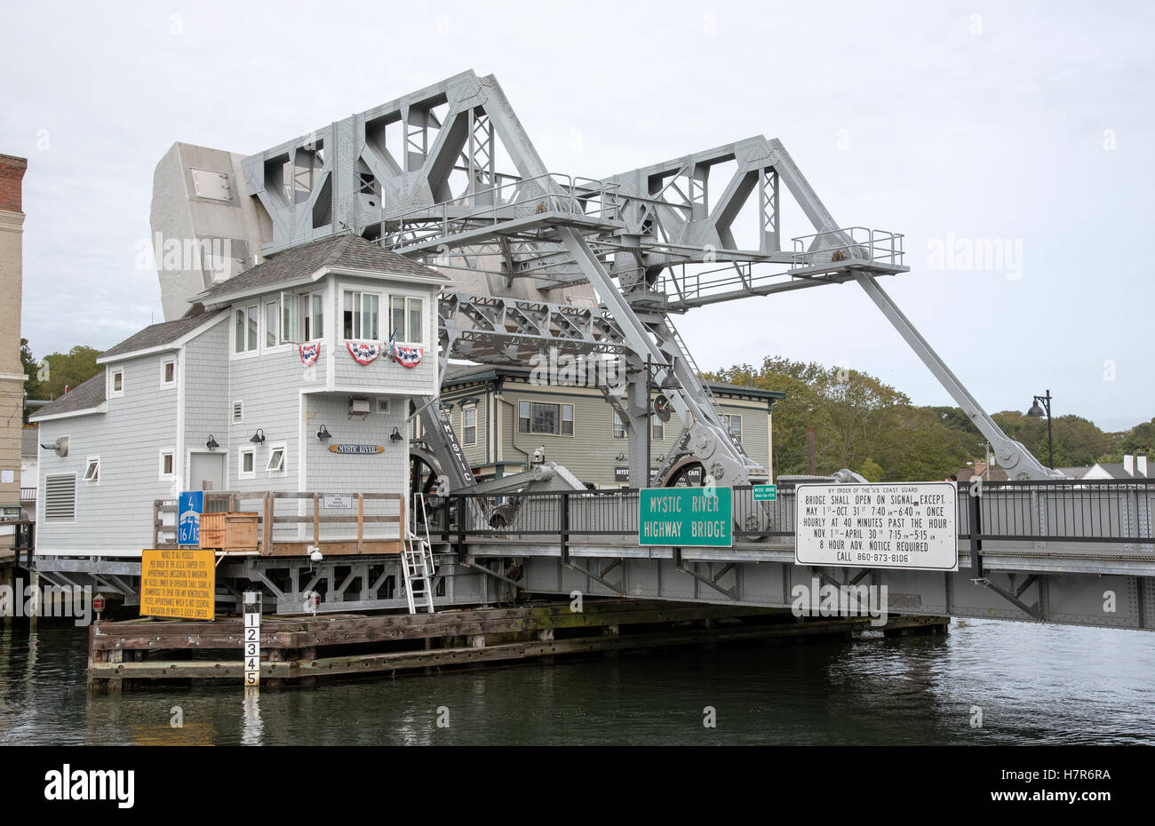 Mystic River highway bridge Connecticut USA Stock Photo - Alamy
