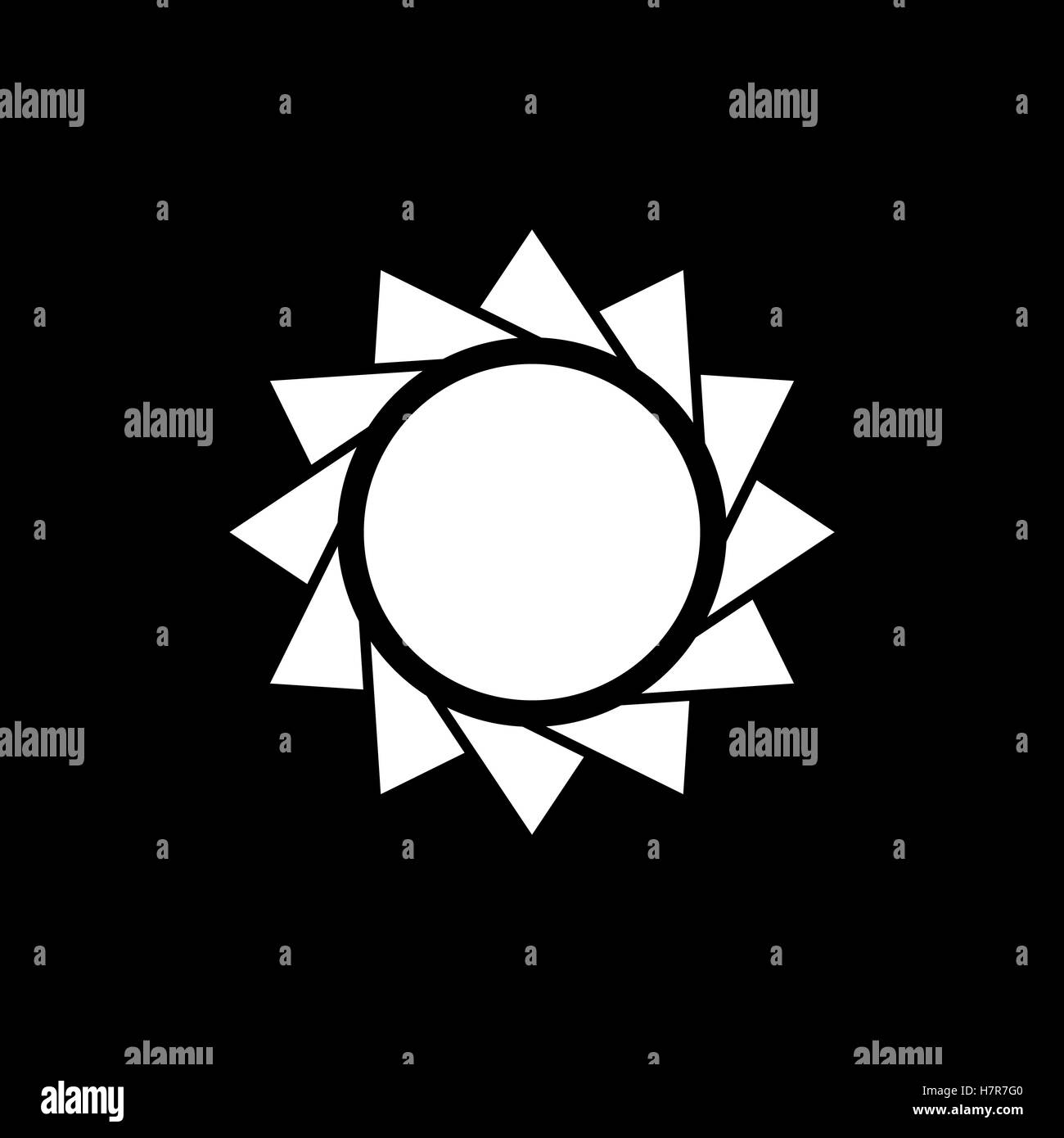 The sun icon. Sunrise and sunshine, weather, sun symbol. UI. Web. Logo ...
