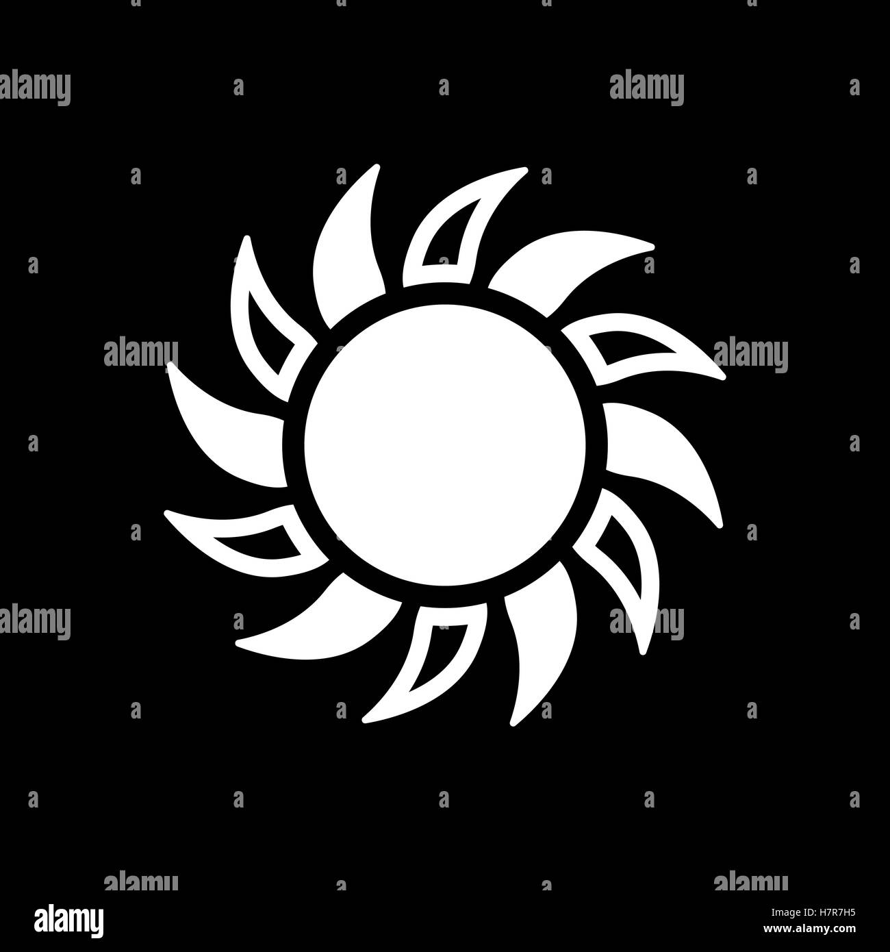 The sun icon. Sunrise and sunshine, weather, sun symbol. UI. Web. Logo ...